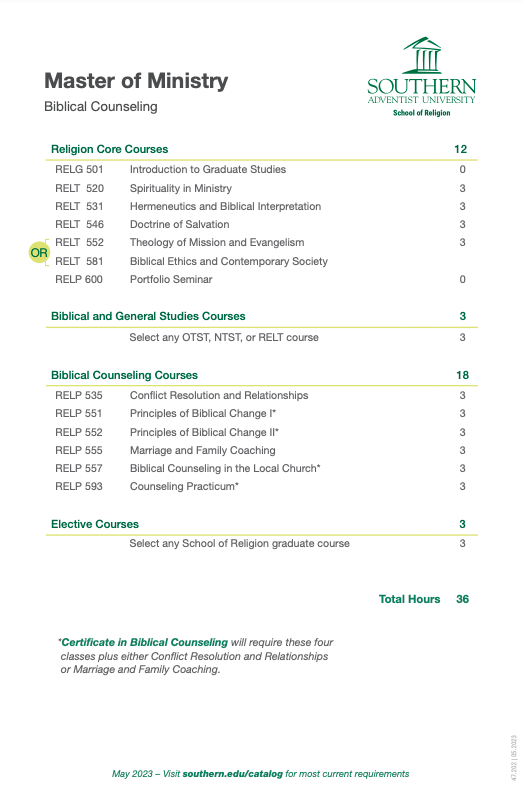 Master of Ministry | Southern Adventist University